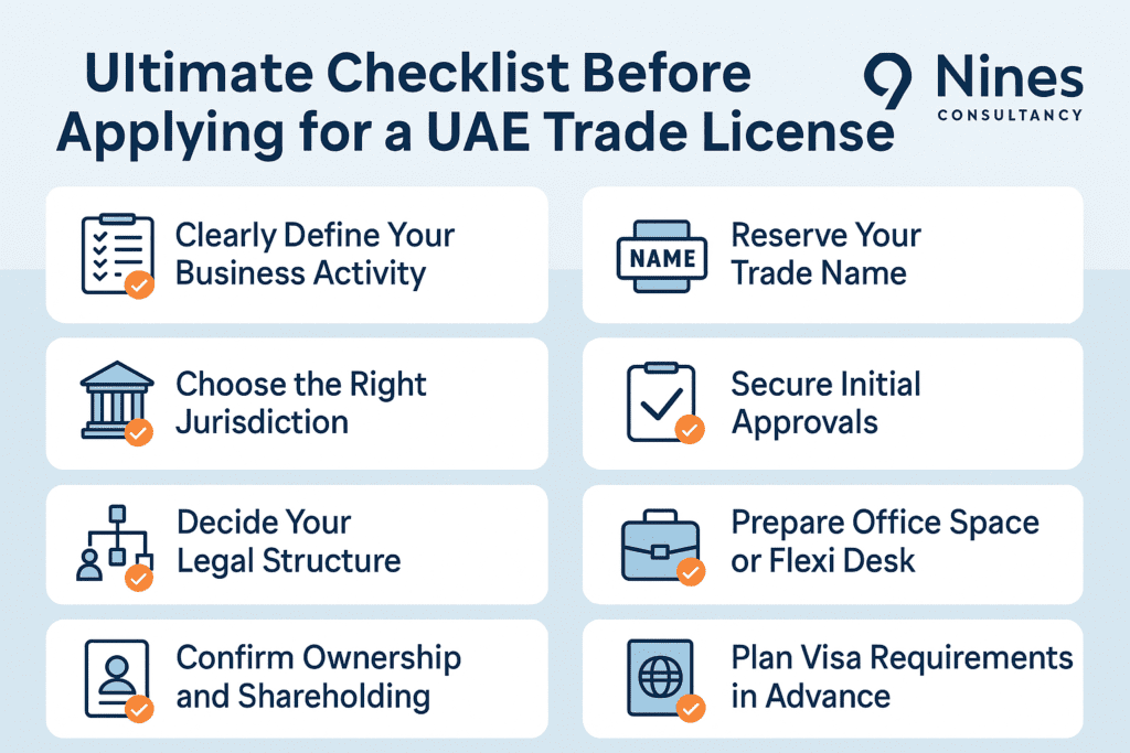 Ultimate UAE Trade License Checklist for New Businesses - Nines Consultancy